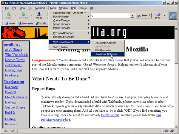 svendtofte.com - Usando el depurador de JavaScript Venkman